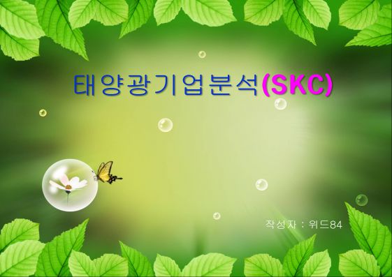 태양광기업분석(SKC기업)