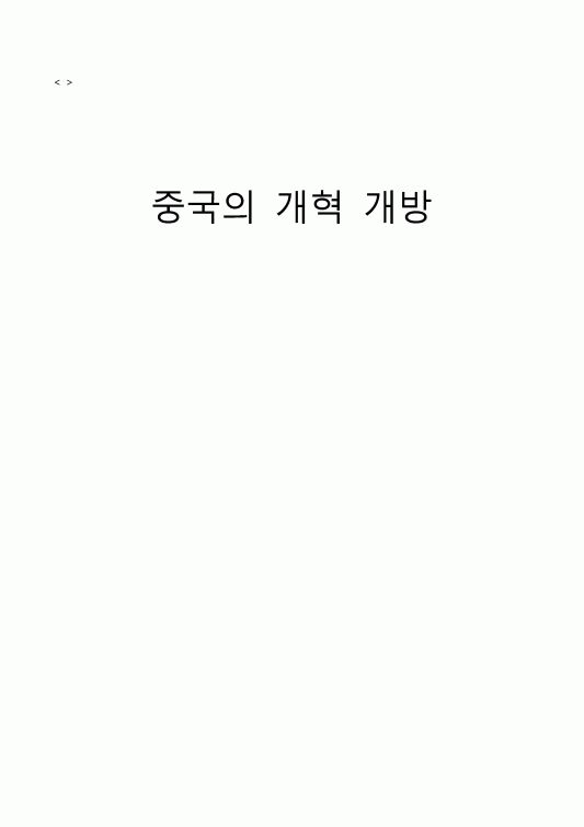 중국의 개혁 개방