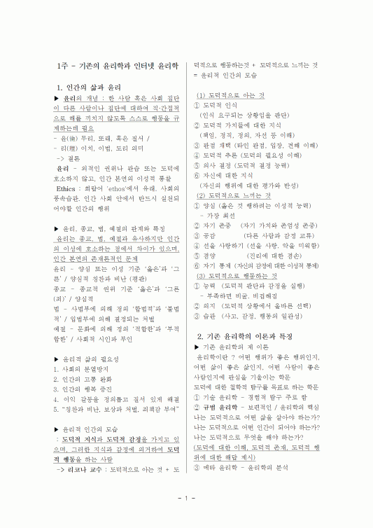 [인터넷윤리]최종요약정리본