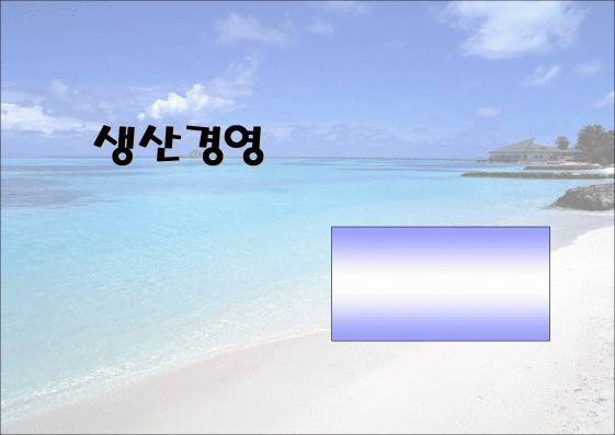 생산경영3 레포트 자료