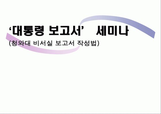 대통령 보고서