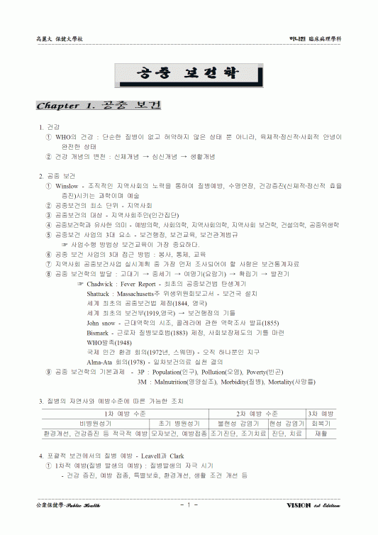 공중보건 레포트 자료