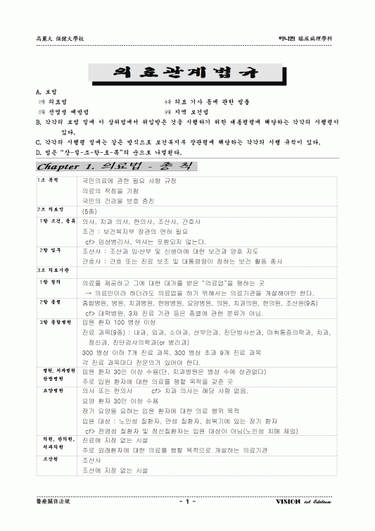 보건법규 레포트 자료