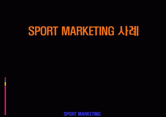 스포츠마케팅 사례(스포츠 자체 마케팅과 스포츠를 통한 마케팅)