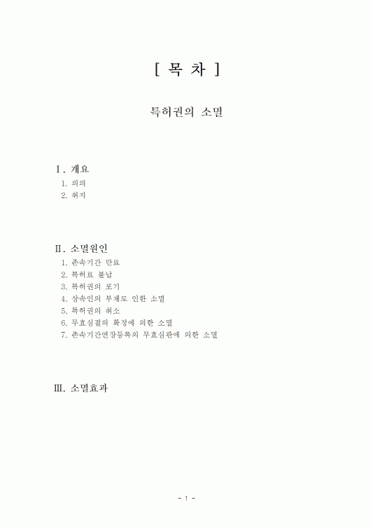 특허권의 소멸