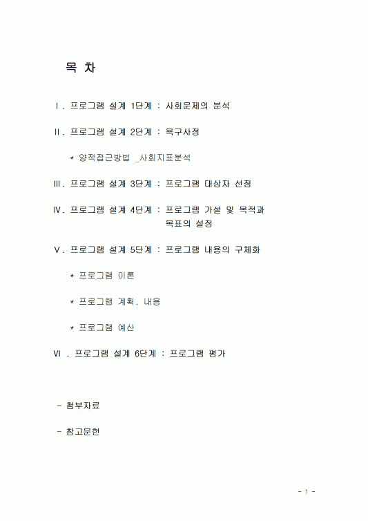 사회문제, 프로그램의 구체화