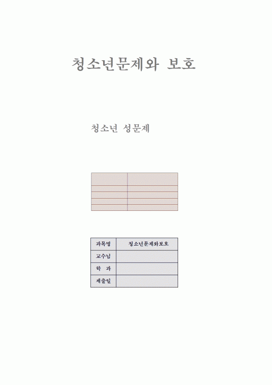[분석/조사] 청소년 성문제