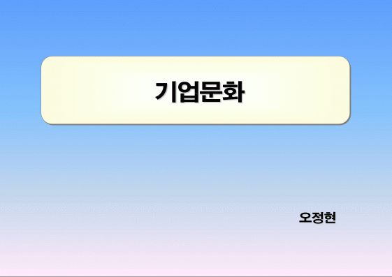 기업문화란 레포트 자료