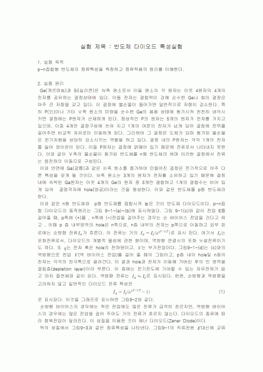반도체 다이오드 특성실험