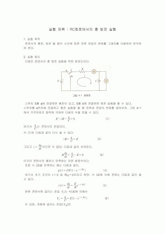 RC회로에서의 충방전 실험
