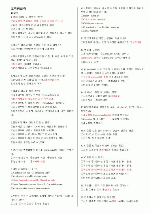 조직병리국시