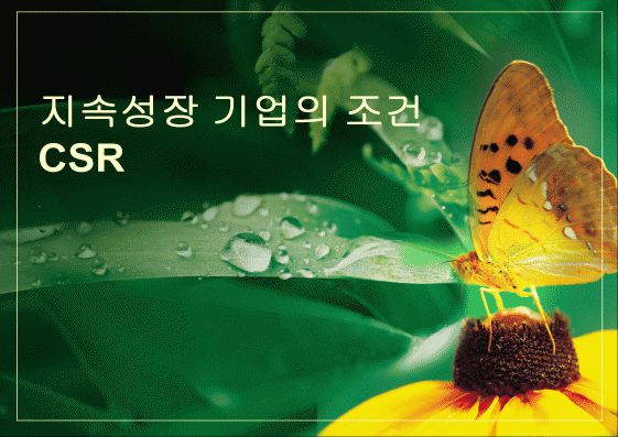 지속성장 기업의 조건 CSR