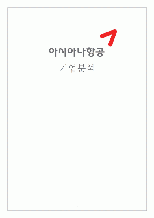 아시아나 항공 기업분석 레포트
