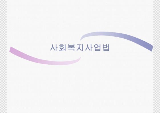 사회복지사업법발표