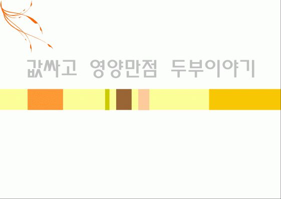두부 레포트 자료
