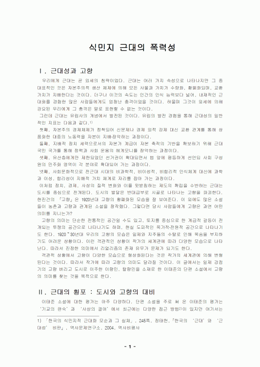 식민지 근대의 폭력성