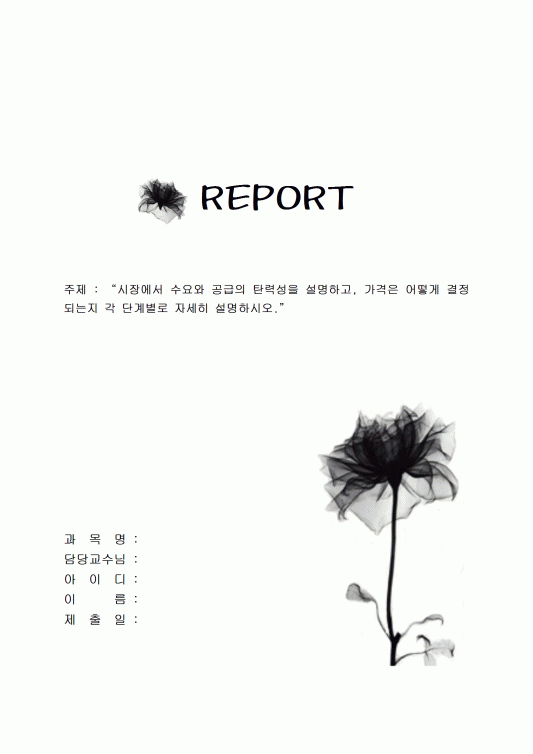 수요와 공급의 탄력성을 설명하고, 가격은 어떻게 결정되는지 각 단계별로 자세히 설명