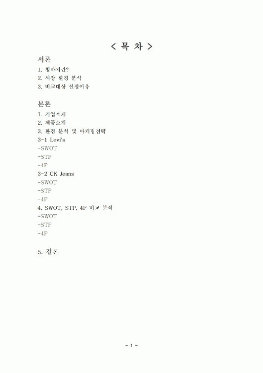 리바이스와 CK의 마케팅 분석