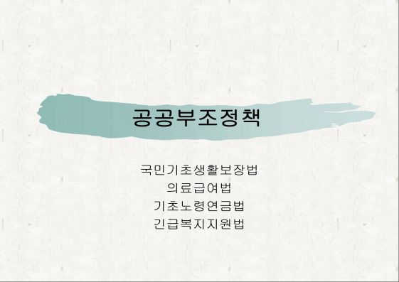 공공부조정책