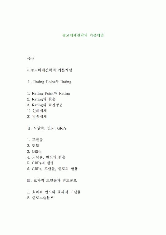 광고매체전략의 기본개념
