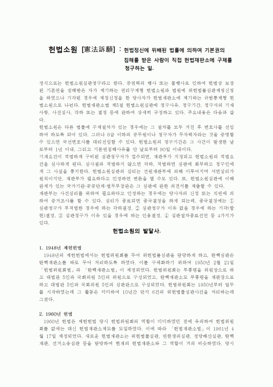 헌법소원 레포트 자료