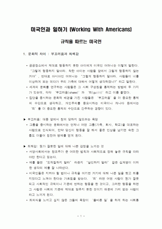 미국인과 일하기-규칙을 따르는 미국인