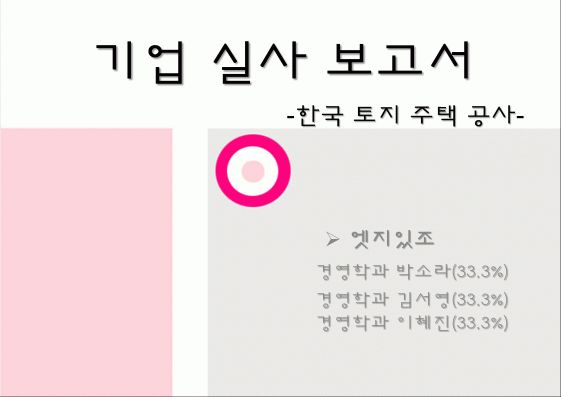 기업 실사 보고서 -한국 토지 주택 공사