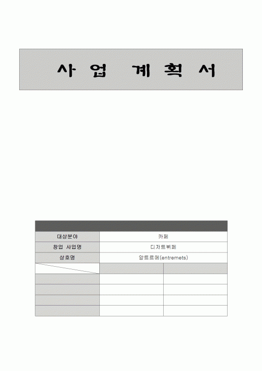 사업계획서(카페1)