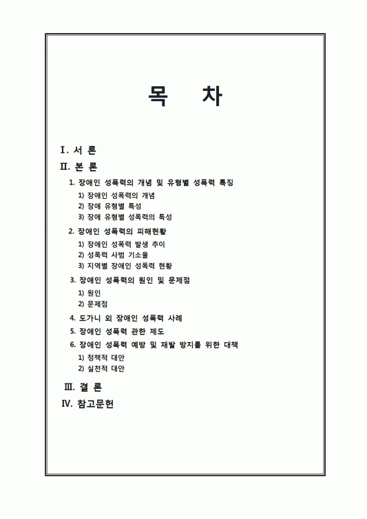 장애인 성폭력의 실태와 문제점. 그에 대한 대책