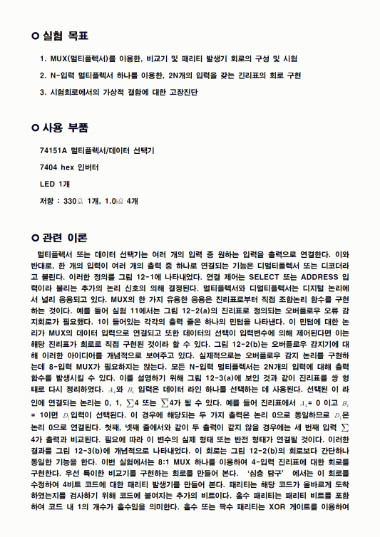[예비]실험12. MUX를 이용한 조합논리