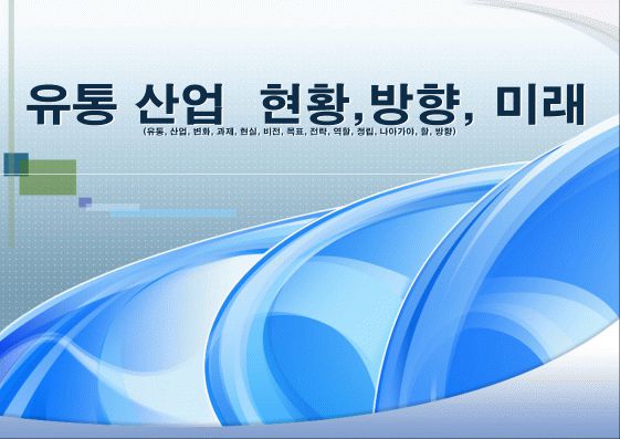 유통 산업 현황,방향, 미래(유통, 산업, 변화, 과제, 현실, 비전, 목표, 전략, 역할, 정립, 나아가야, 할, 방향)