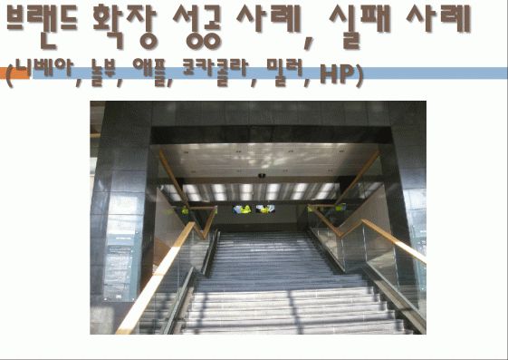 브랜드 확장 성공 사례, 실패 사례(니베아, 놀부, 애플, 코카콜라, 밀러, HP)