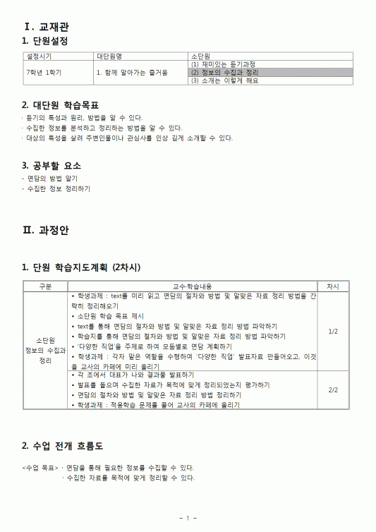 면담 교안 레포트 자료
