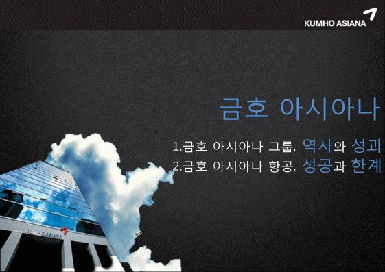 아시아나 그룹 역사와 항공의 성공요인 개선점