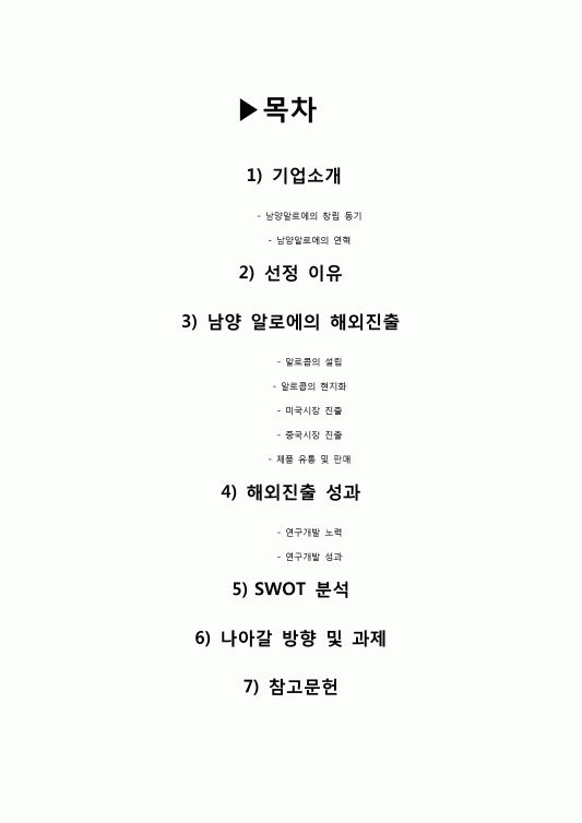 남양알로에의 국제경영