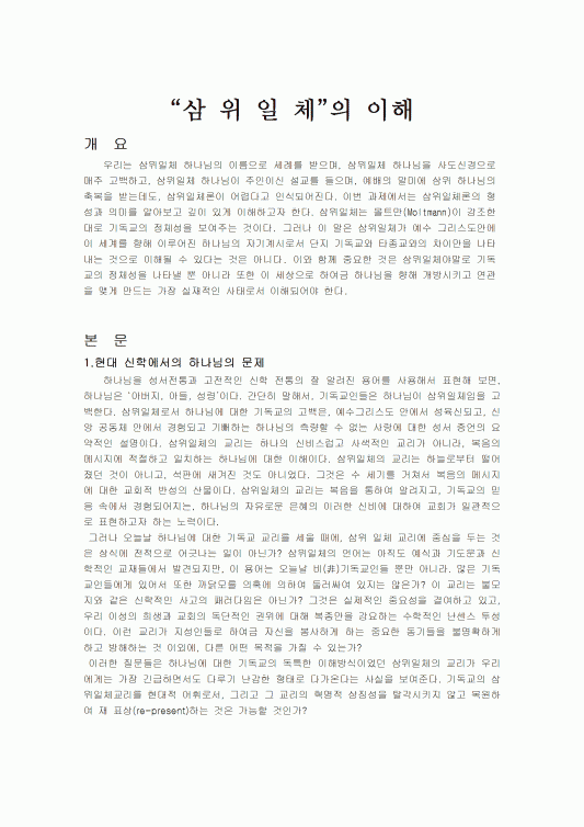 삼위일체론 종합