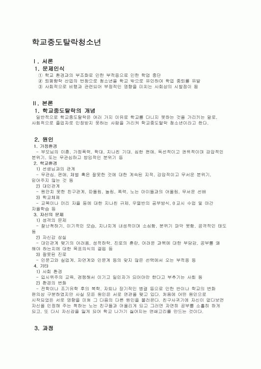 학교중도탈락청소년_원인과정실태