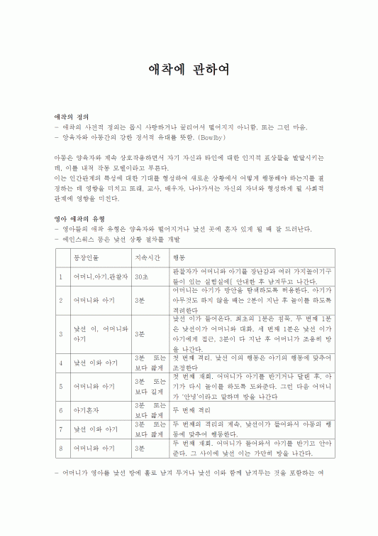 애착에 관하여
