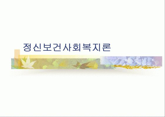 정신보건사회복지론 - 문제중심 기록법, 환경속의 개인 문제 분류체계
