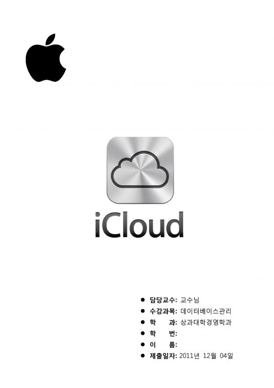 iCloud 보고서 레포트 자료