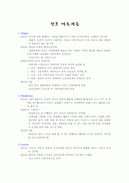 간호 이론가들