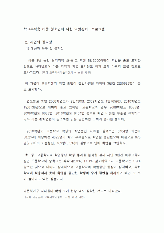 49학교부적응 아동 청소년에 대한 심리사회적 지원 프로그램