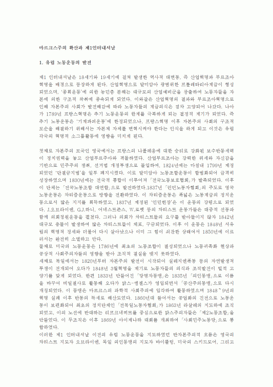 마르크스주의 확산과 제1인터내셔날