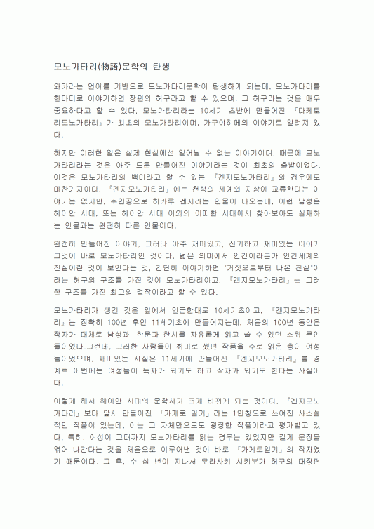 일본 중고시대의 산문문학(모노가타리)