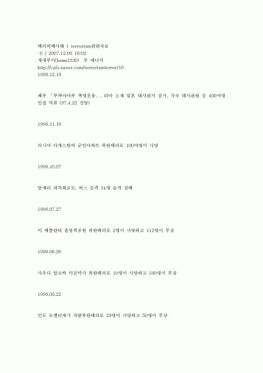 테러 피해 사례