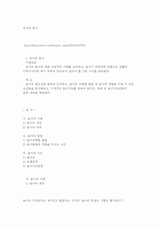 유아와 놀이 레포트 자료