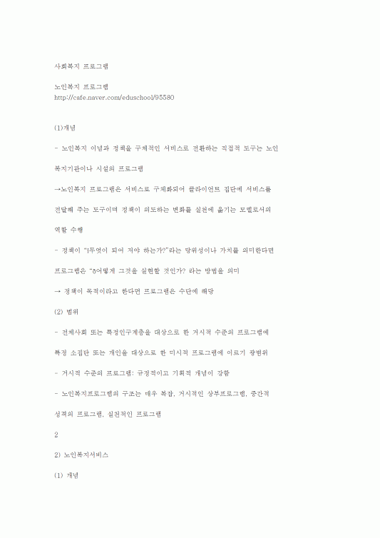 사회복지프로그램 [사회복지]