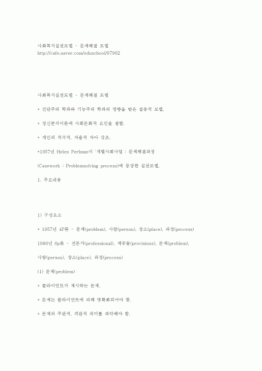 사회복지실천모델 레포트