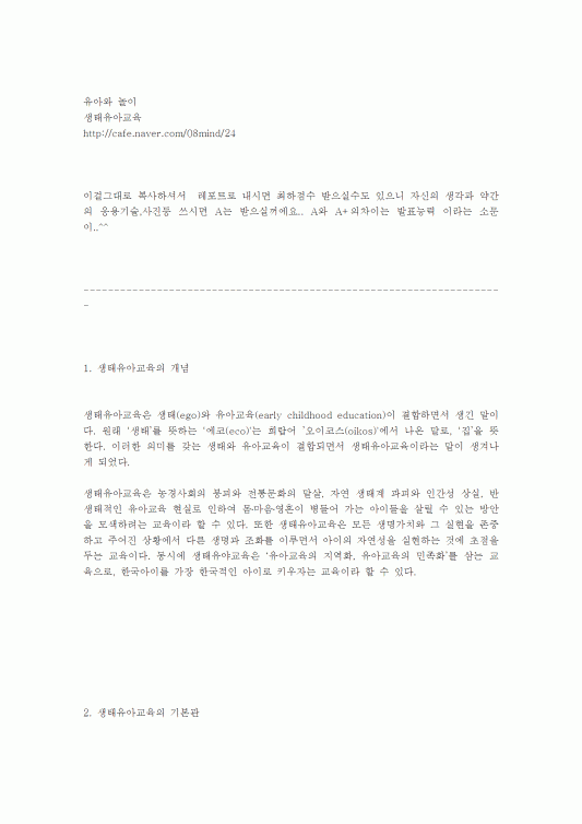 유아와 놀이 레포트 자료