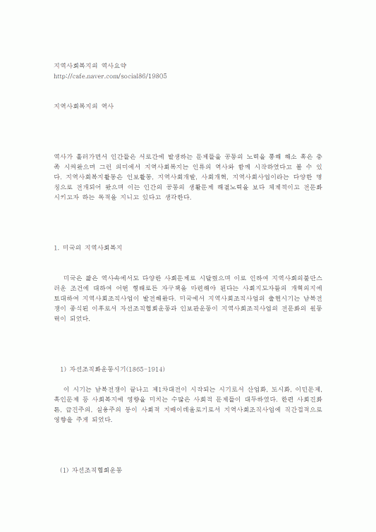 지역사회복지 역사